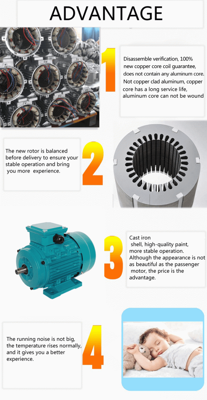 Aluminum 2.2kw 3hp three phase induction motor MS100L1-4